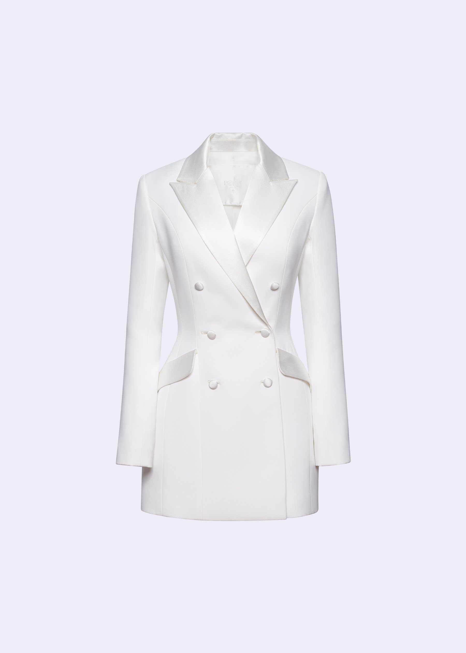 Off-White Polyester Double-Breasted Blazer Minidress - POEM