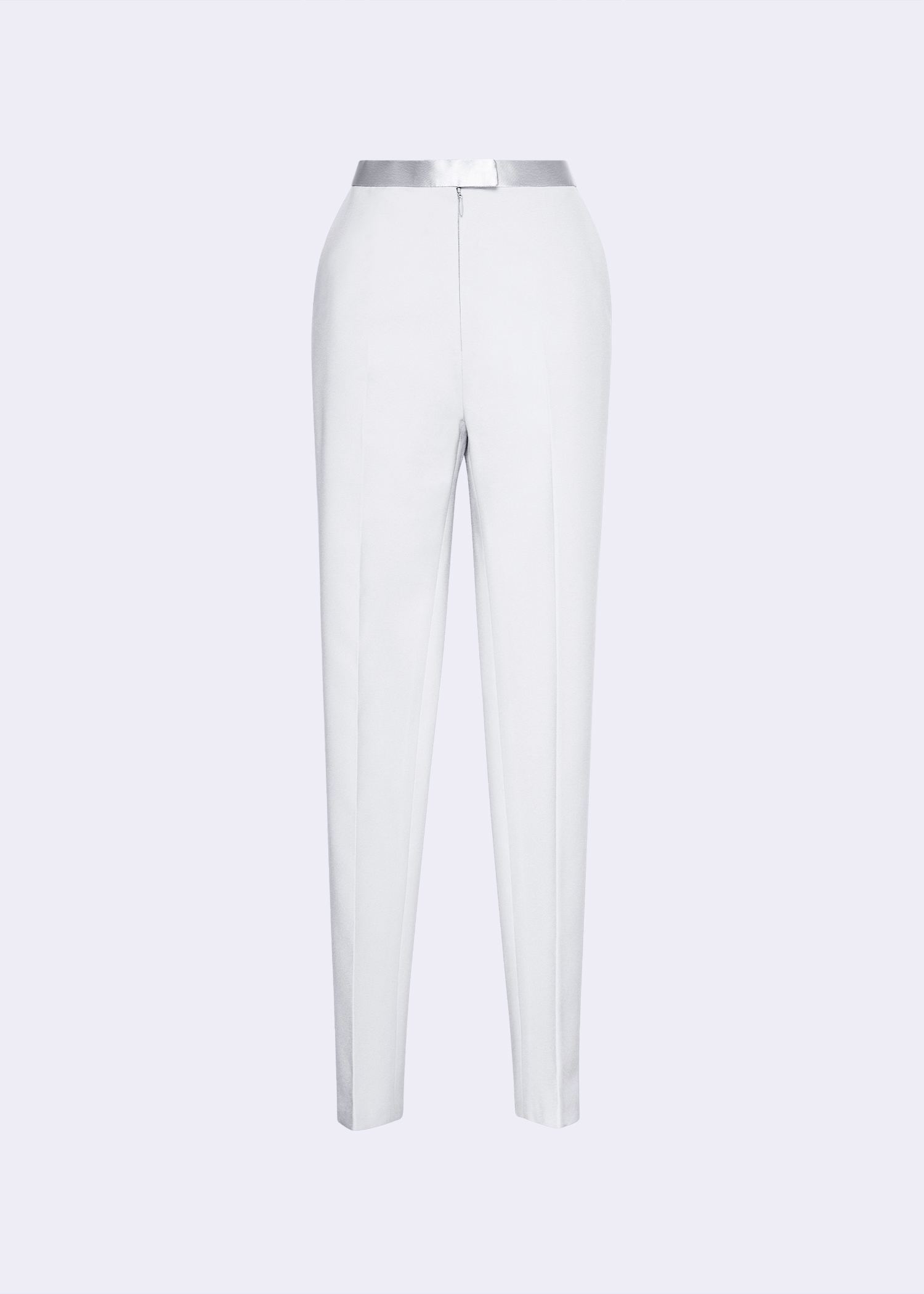 Off-white Pants With Satin-Crepe Waistband - POEM
