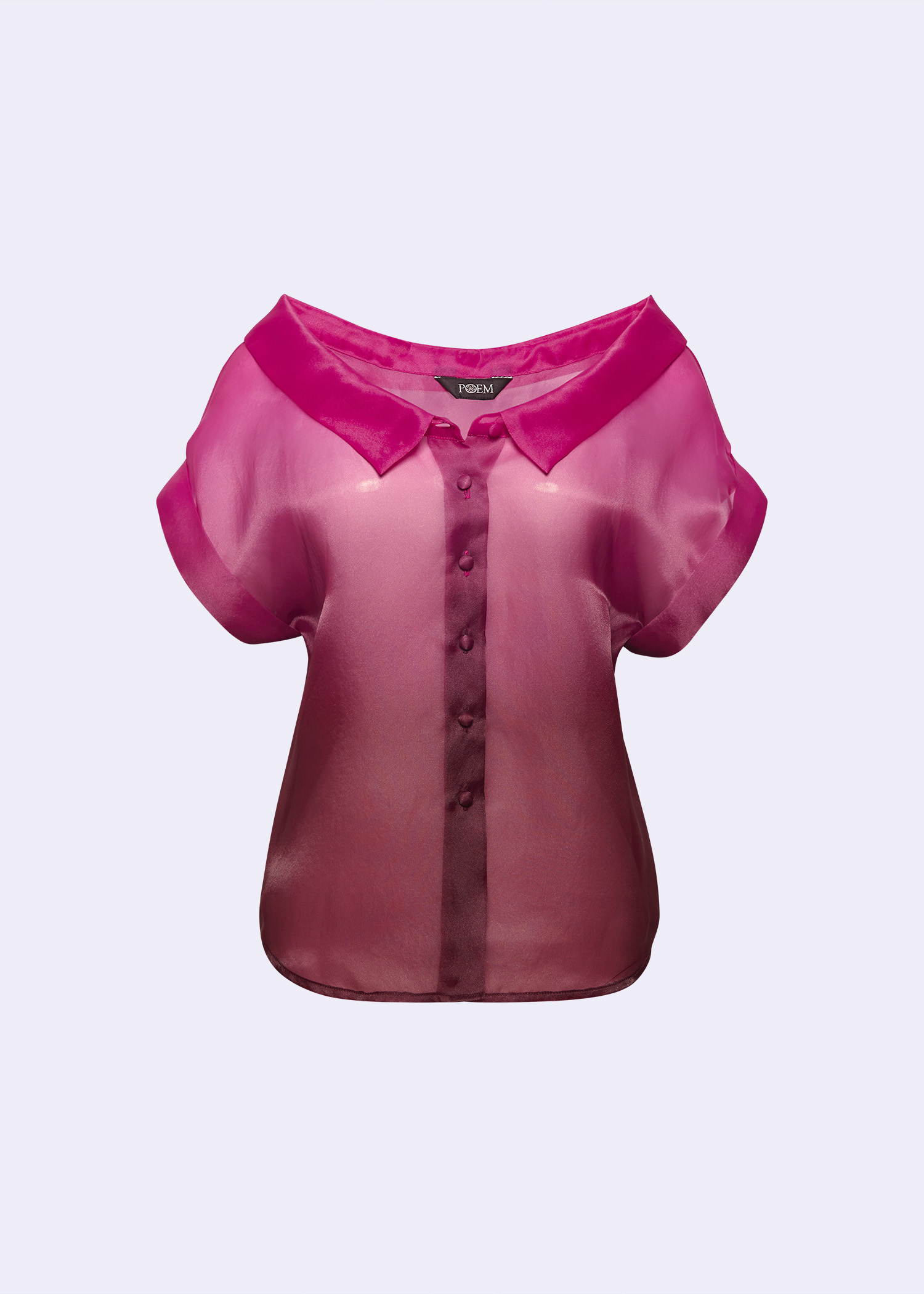 Magenta Ombre Wine Organza Shirt - POEM